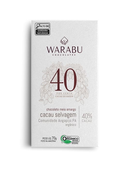 Chocolate Warabu com 40% Cacau Selvagem