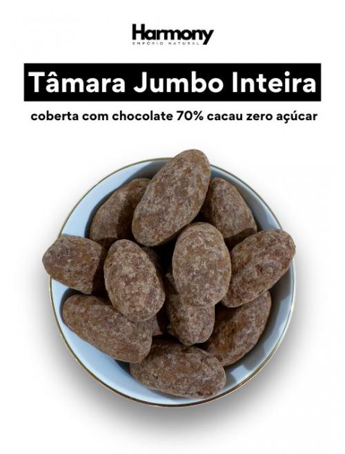 Tâmara Inteira coberta com Chocolate 70% Cacau (zero açúcar)