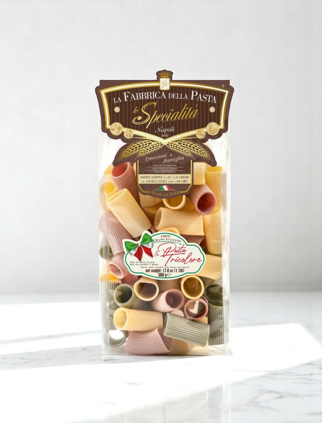 Macarrão Italiano Paccheri Rigati Tricolore 500g Gragnano - a partir de ...