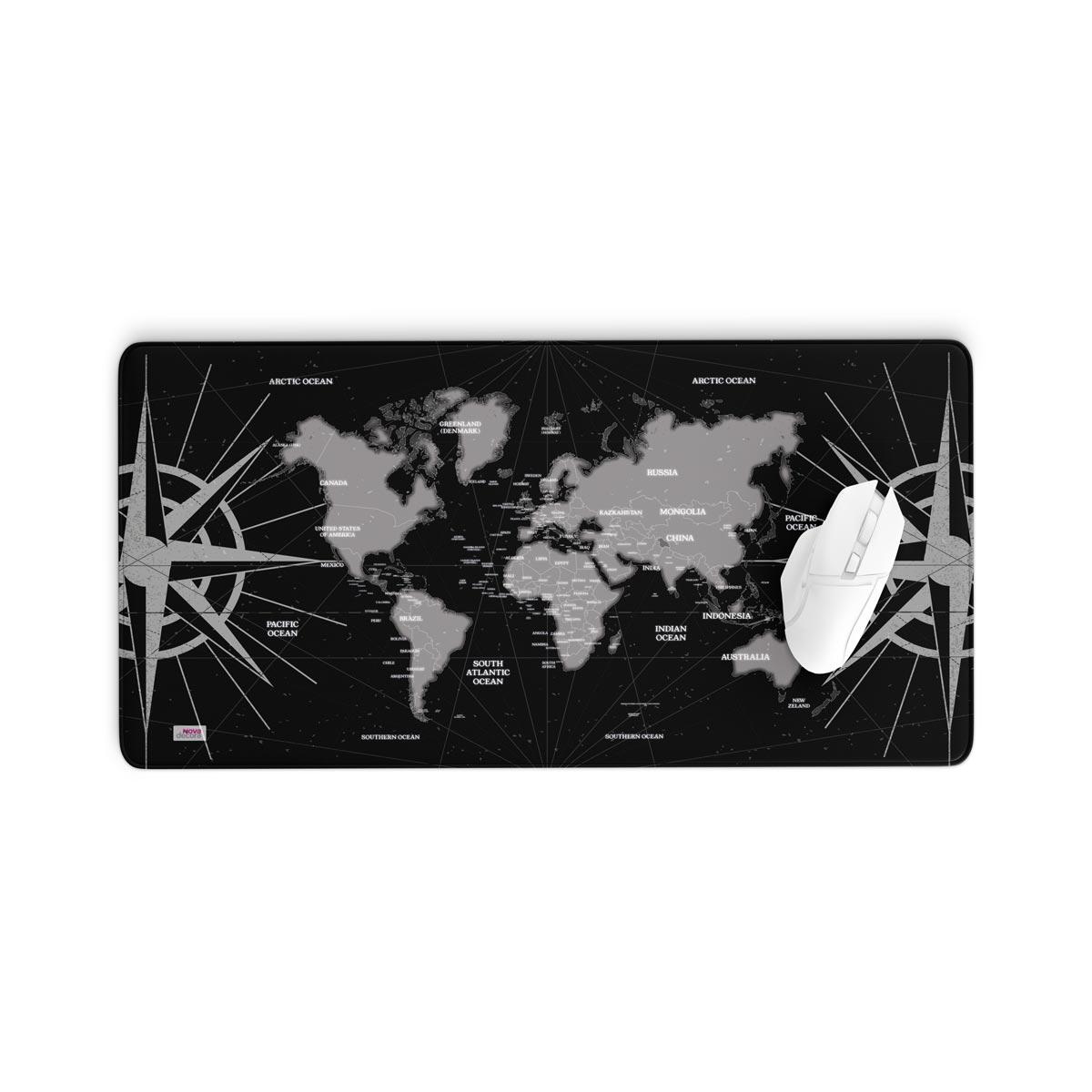 Mouse Pad Gamer Mapa Mundi Preto: Estilo e Precisão