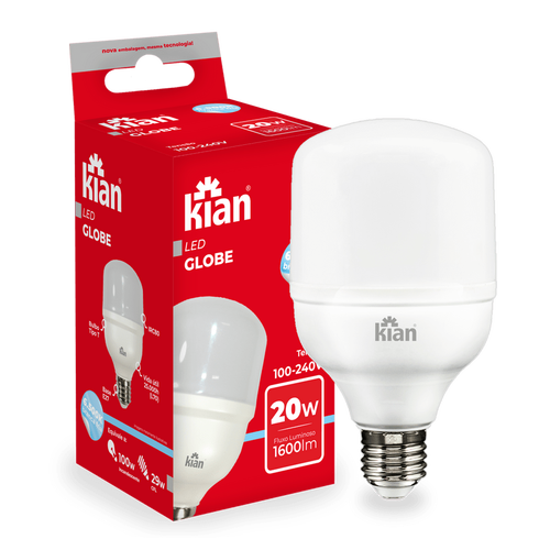 Comprar Lâmpada Kian Led Globe Bulbo 20W Bivolt - a partir de R$13,58