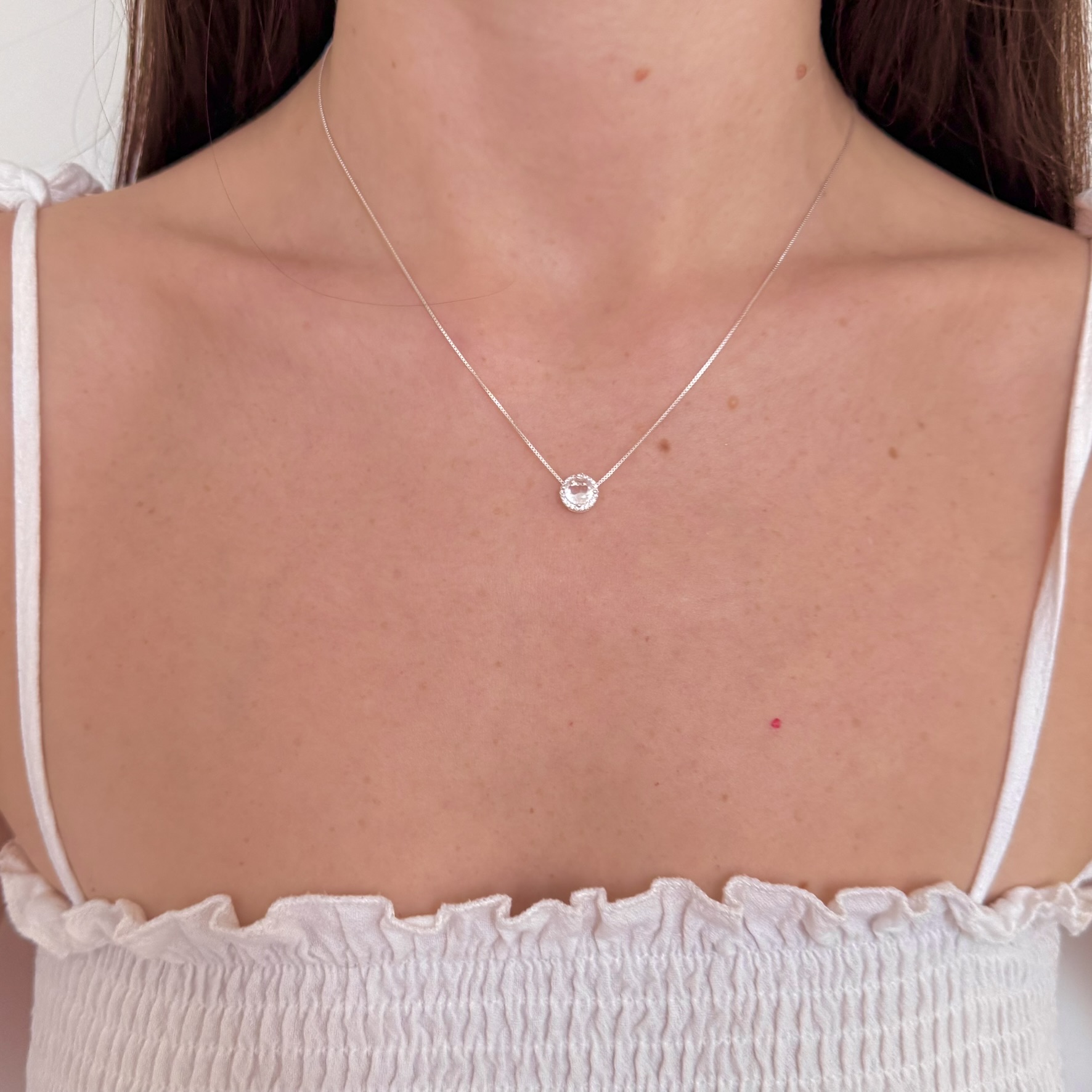 Colar Redondo Cravejado Prata 925 | Ella de Prata - a partir de R$135,70