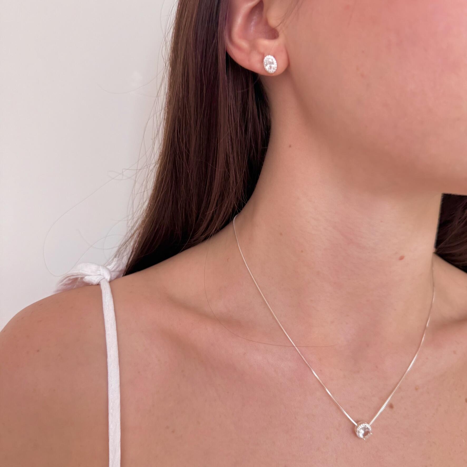 Colar Redondo Cravejado Prata 925 | Ella de Prata - a partir de R$135,70