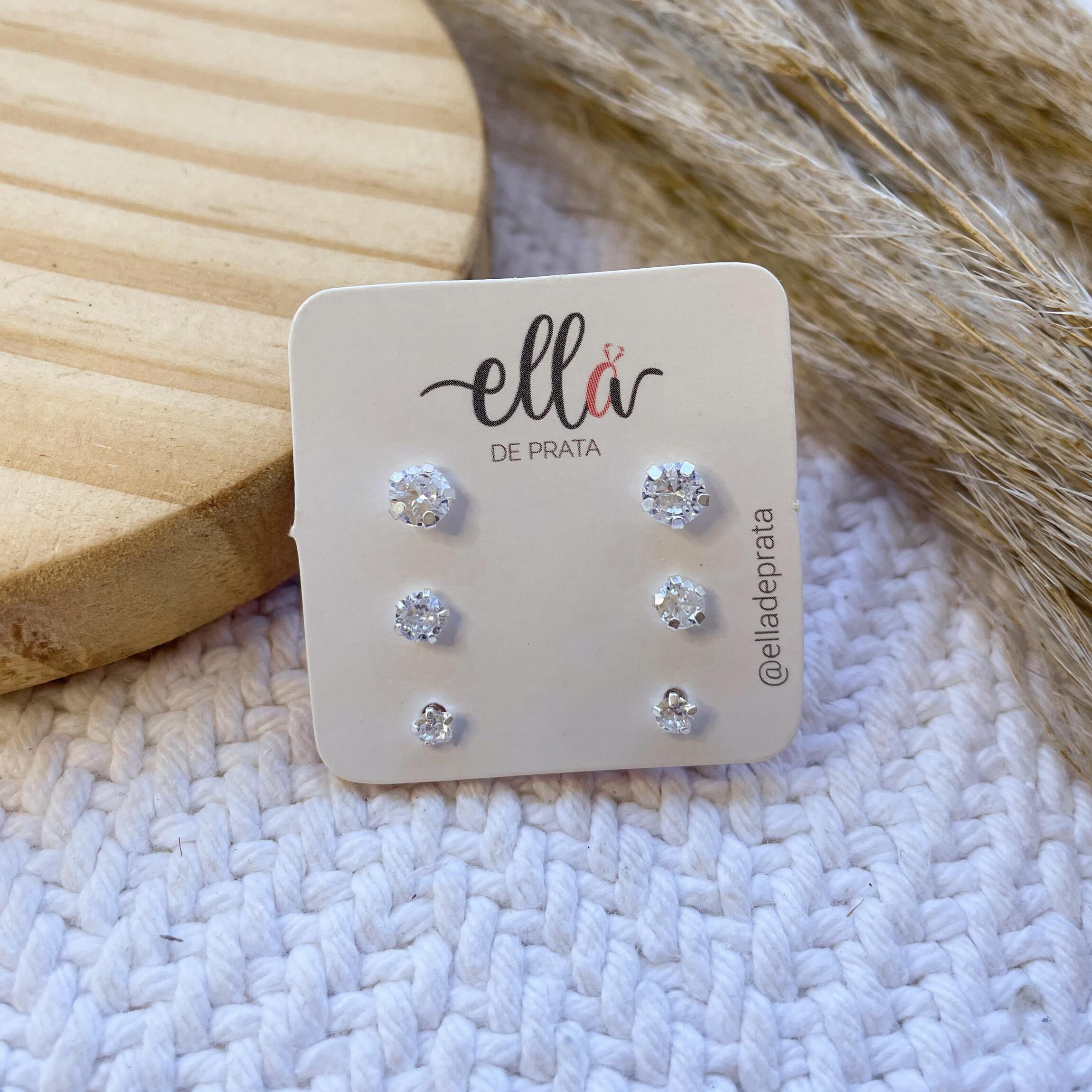 Comprar Trio de Brincos Redondo Ponto de Luz - a partir de R$59,41 ...