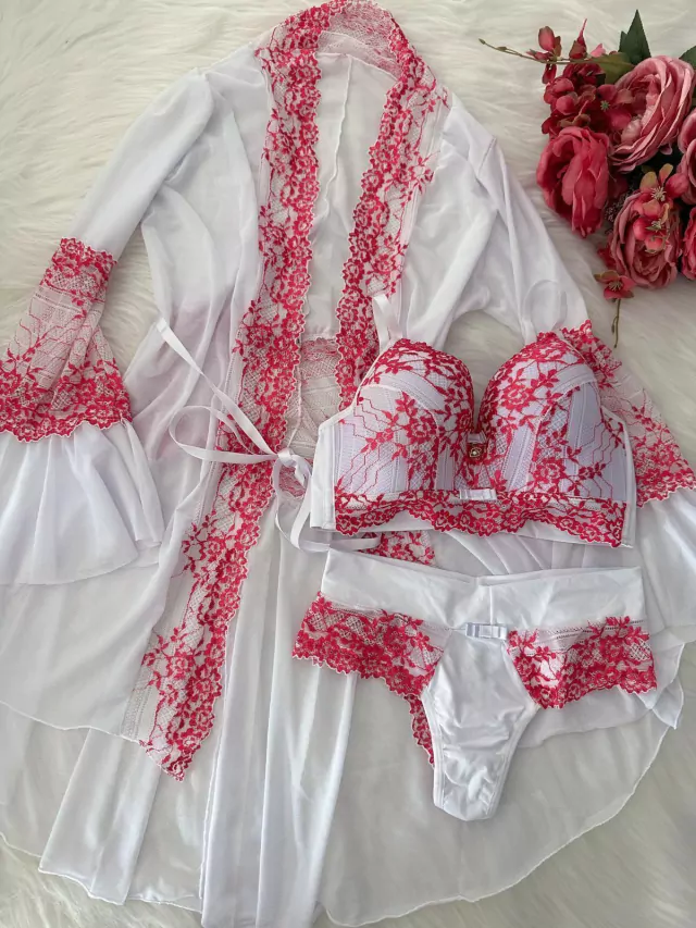 Comprar Robe Tule + Conjunto Glamour - Fiore Moda Íntima