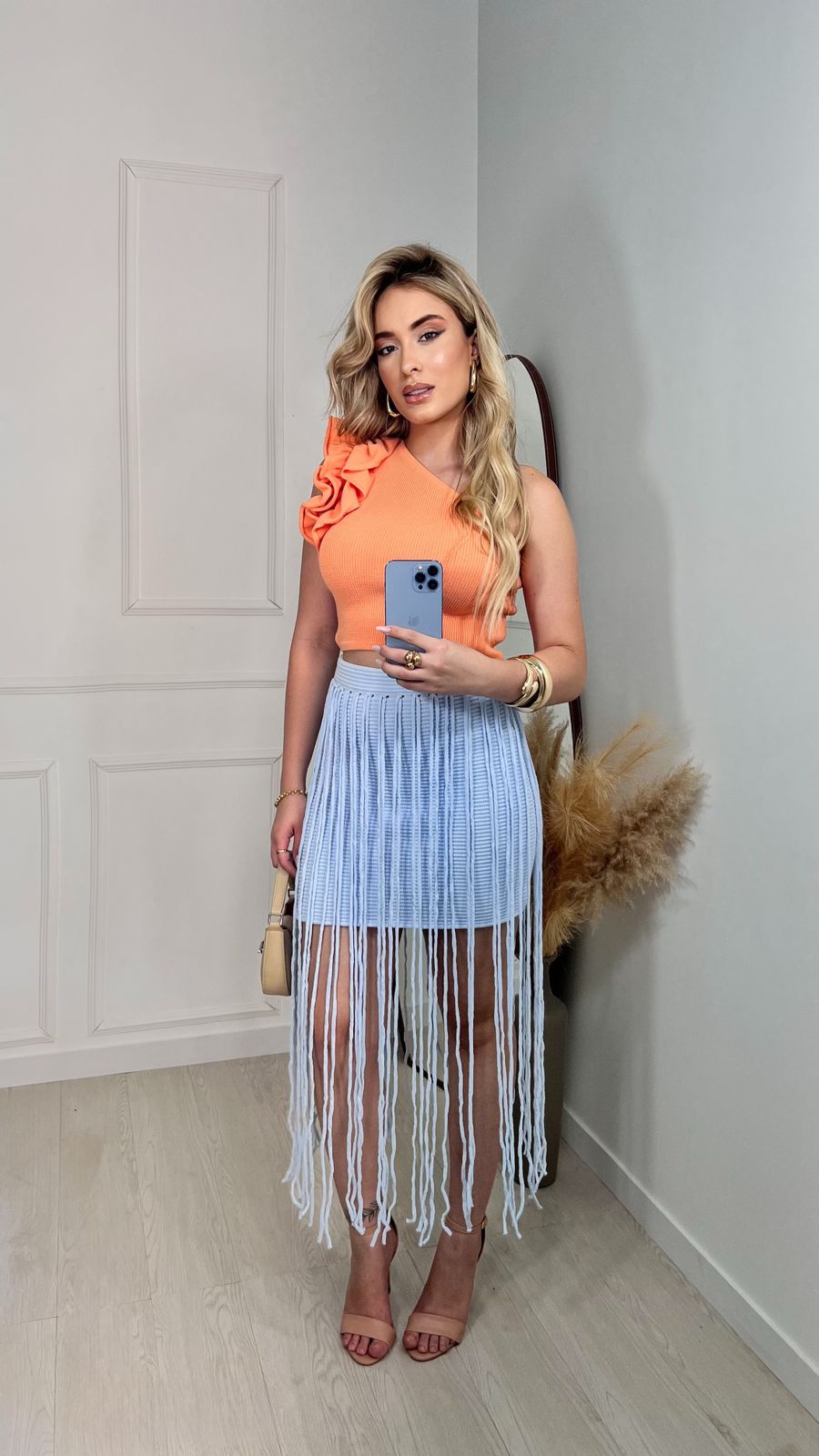 Comprar SAIA TRICOT FRANJA MODALPREMIUM - Tricot Store - Moda Feminina