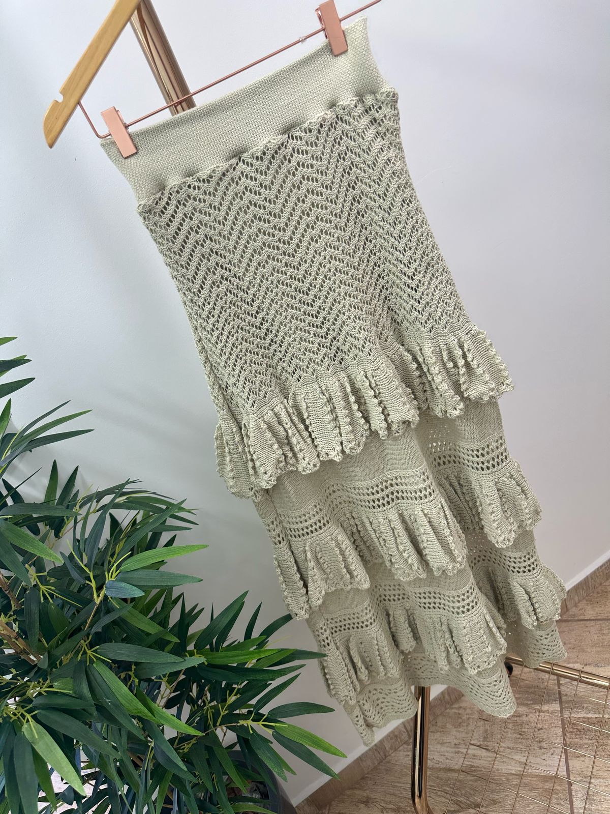 Comprar SAIA TRICOT BABADO ANDRESSA - Tricot Store - Moda Feminina