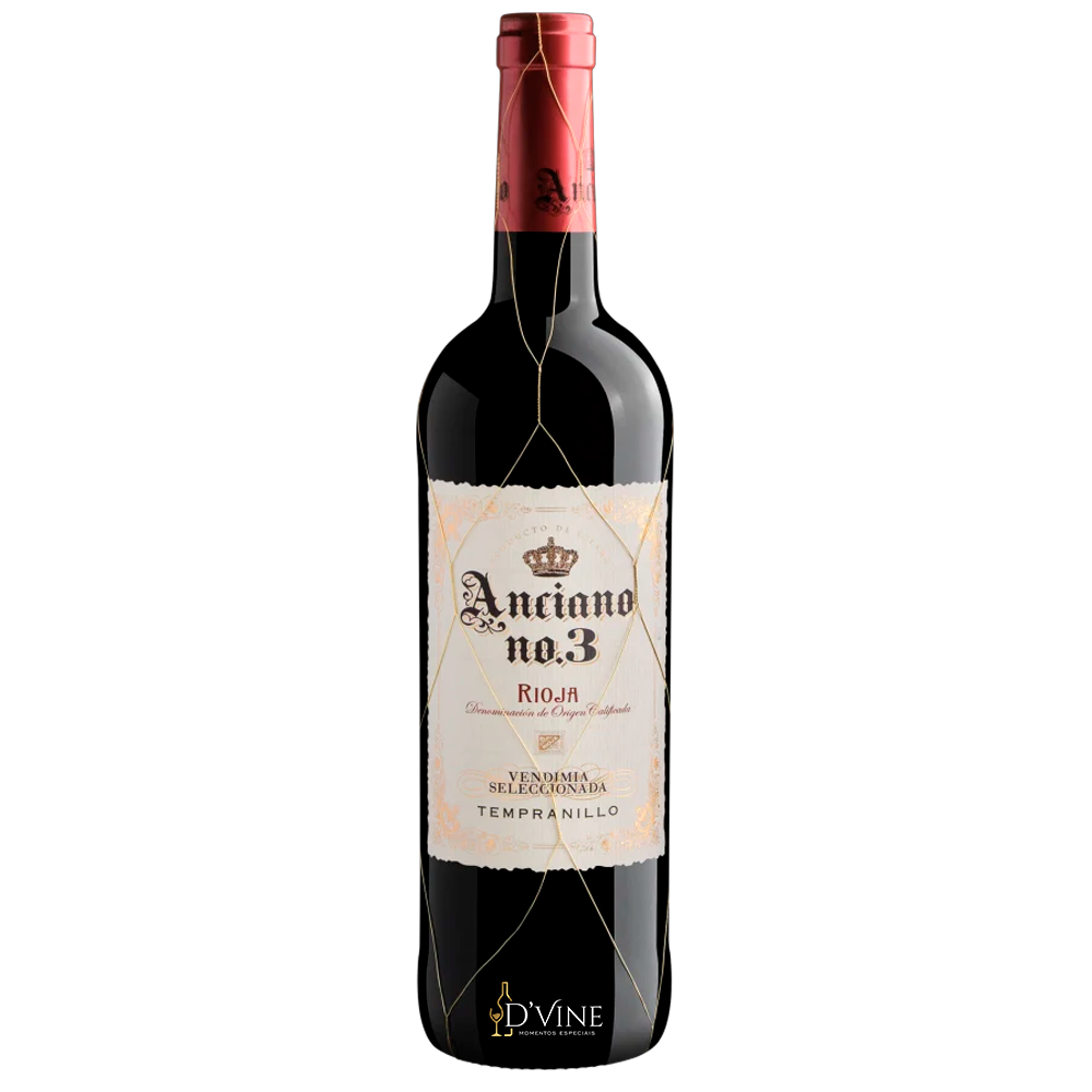 Vinho Tinto Tempranillo Espanhol Anciano no. 3 Rioja DOC750ml - R$95,00