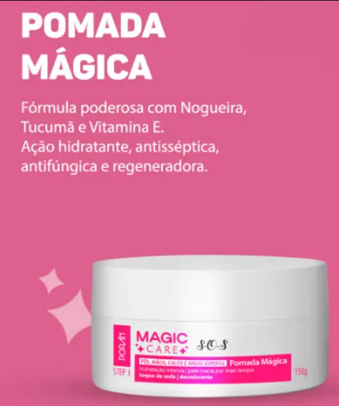 Comprar POMADA MÁGICA SOS PARA PÉS ,MÃOS E CALOS - PR343 - MAGIC CARE - R$10,99 - BELLÍSSIMA MAKEUP