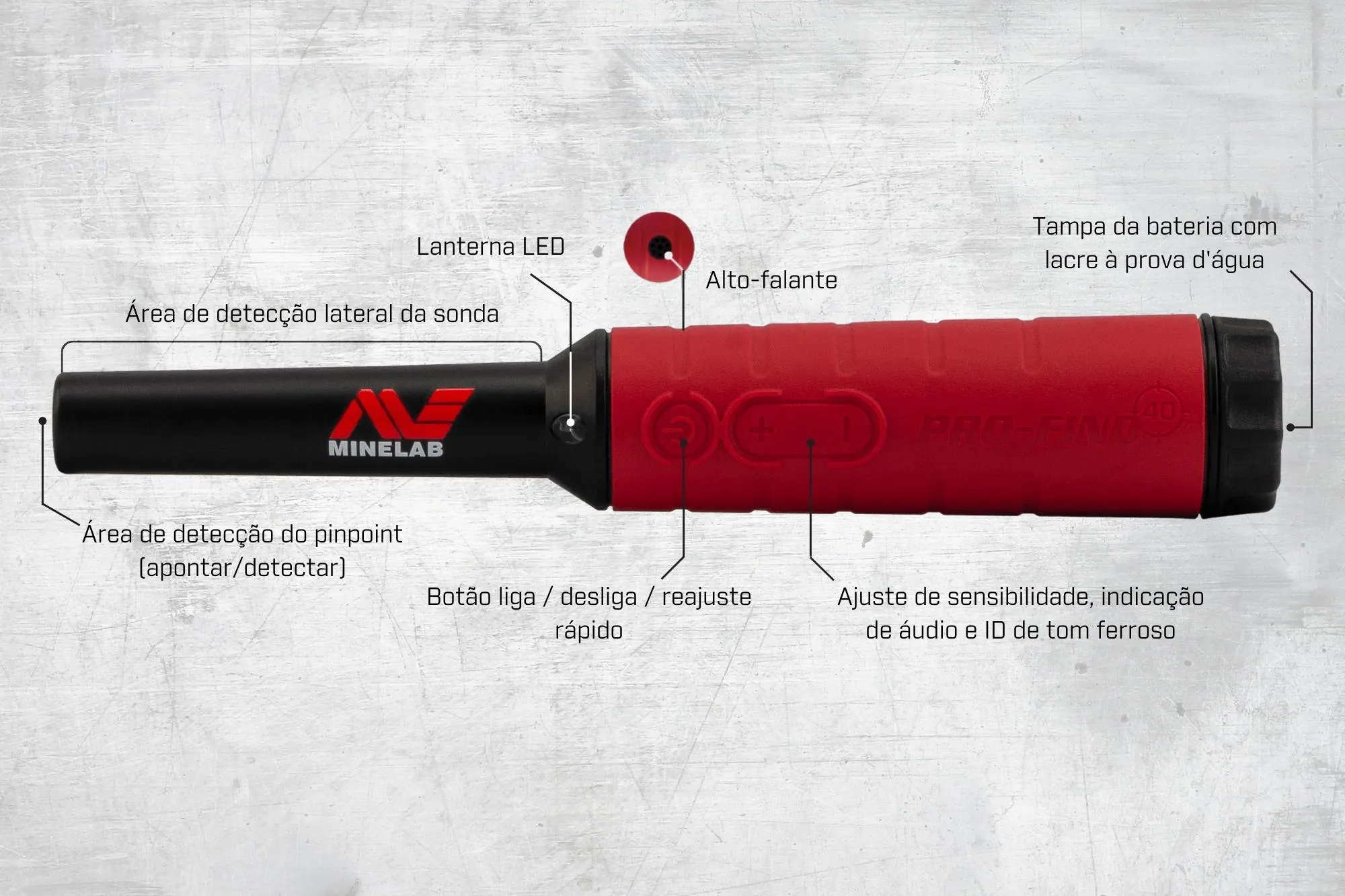 Detector de metais Pin Pointer PRO-FIND 40 | Astrotek Sports