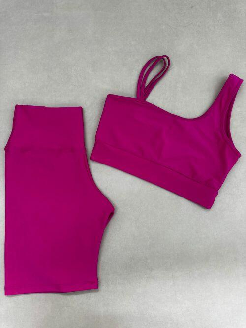 Comprar Conjunto Bermuda Plus + Top Ray Compressão Cerejeira Rosa