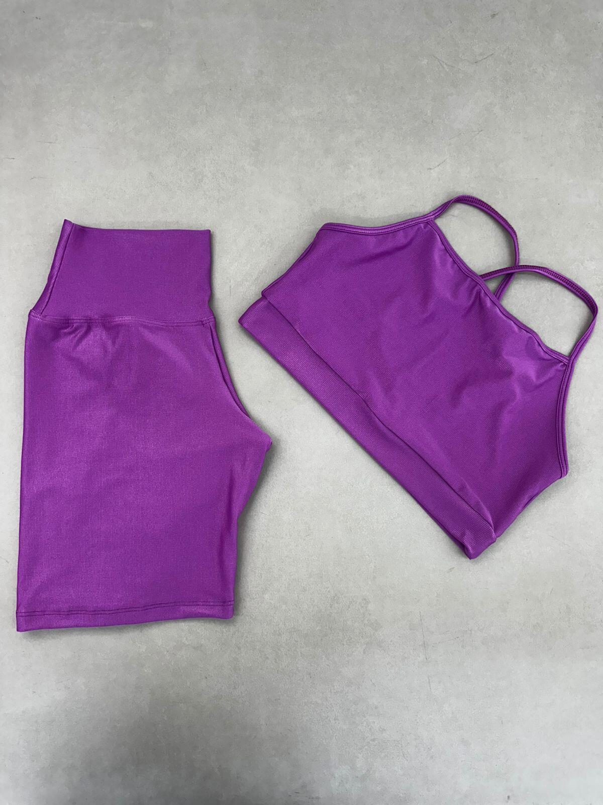 Comprar Conjunto Bermuda Plus + Top Amanda Compressão Uva