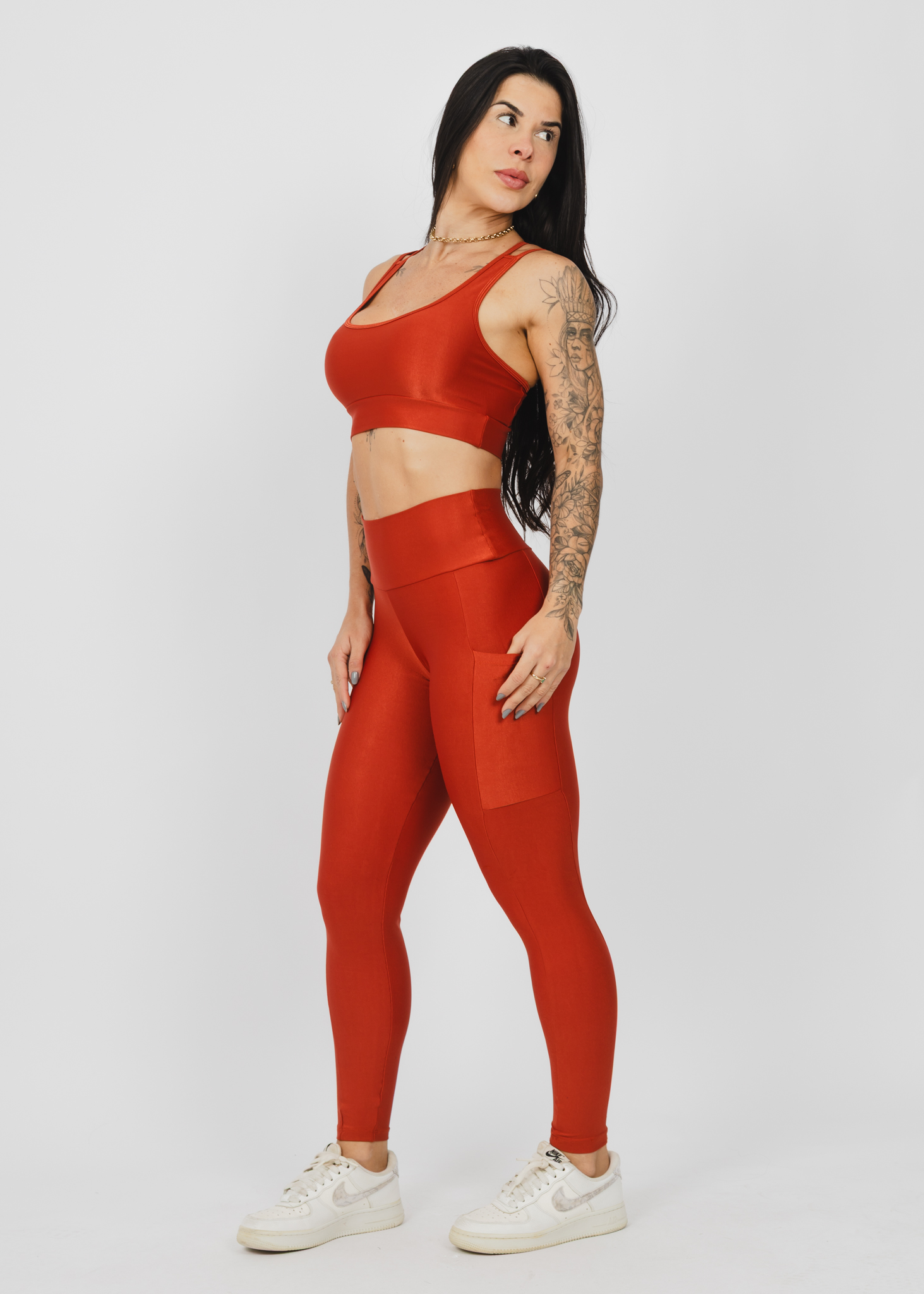 Comprar Conjunto Legging Básica Jade Telha - Dalu Fitness | Atacado Facilitado
