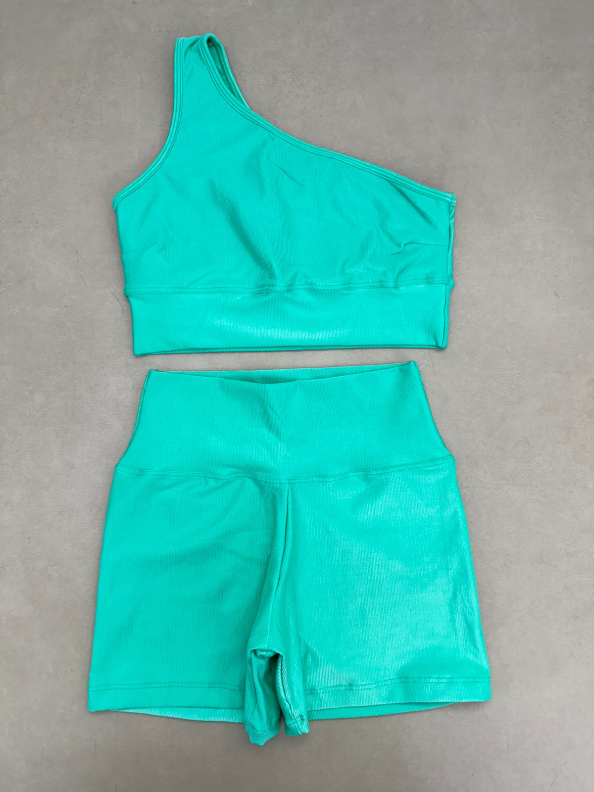 Comprar Conjunto Short Curto + Top Aline Compressão Verde Menta - Dalu Fitness | Atacado Facilitado