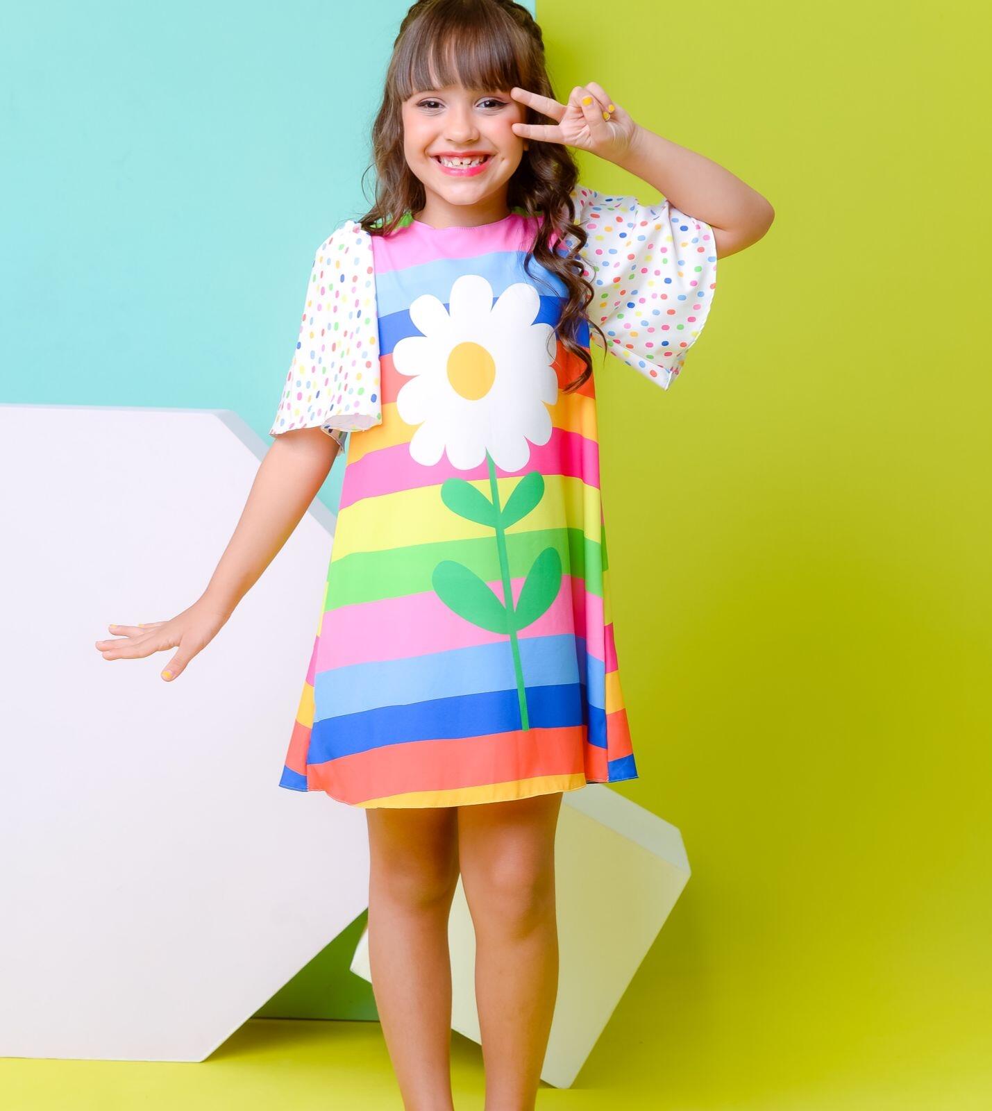 Comprar Vestido Beatriz Flor - Loja infantil CONTEM COR KIDS