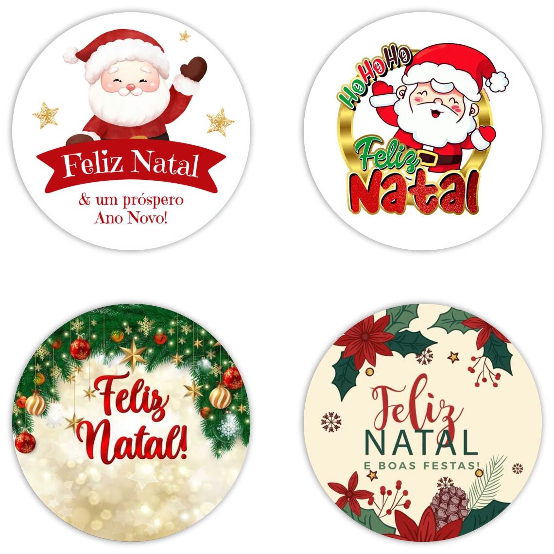 Etiquetas Modelo Pronto "Feliz Natal" Adesivo Vinil ou Papel - de R$5 ...