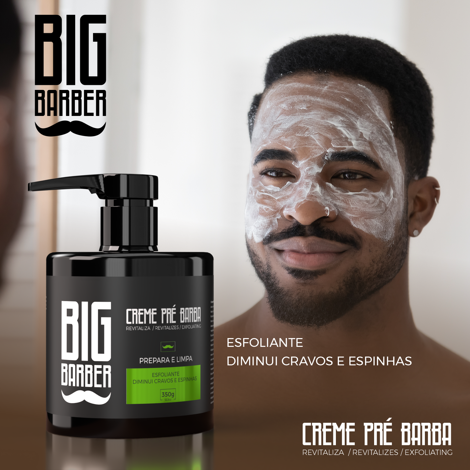 Creme Pre Barba Big Barber 350g Limpador Facial Esfoliante - a partir ...