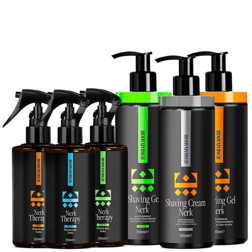 3 Shaving em Gel Nerk 500ml + 3 Perfume Toalha Nerk Therapy em promoção ...
