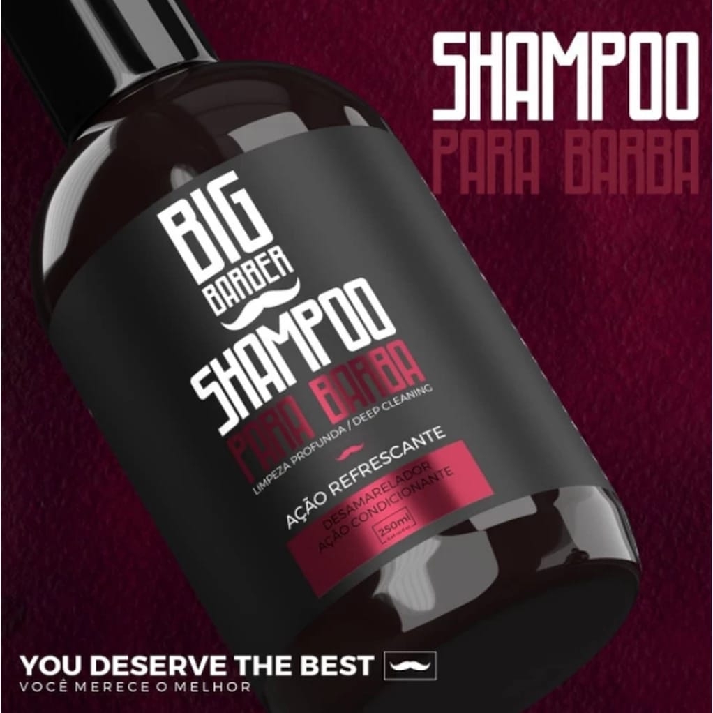 Kit 12 Shampoo Para Barba e Bigode Big Barber 250ml - a partir de R$120,89