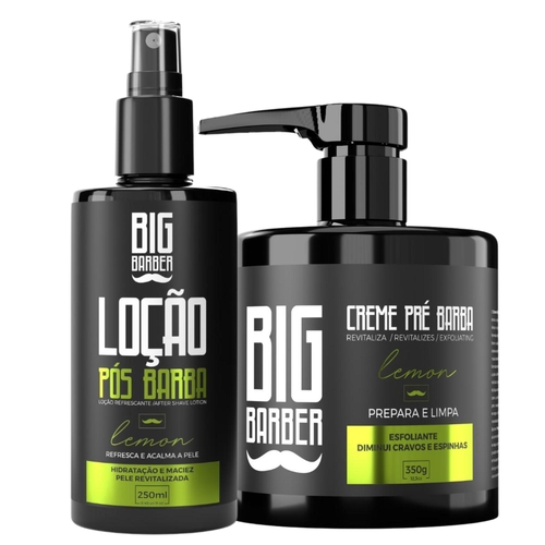 Kit Loção Pos Barba + Creme Pré Barba Esfoliante Big Barber Promoção ...