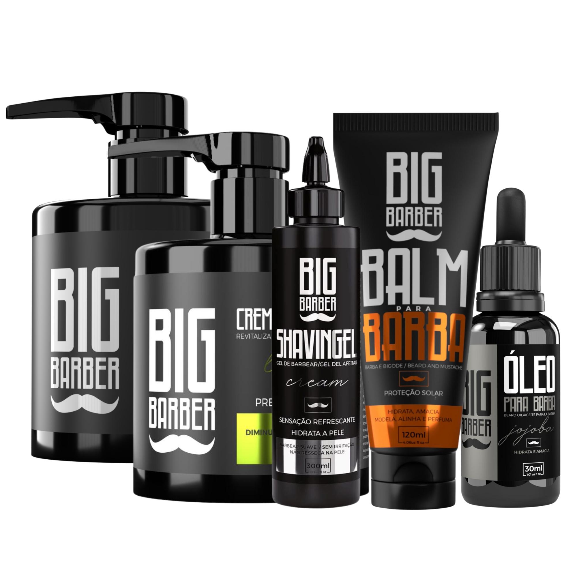 Kit Barboterapia Shaving Gel + Creme Pré e Pós Barba + Balm + Oleo P ...