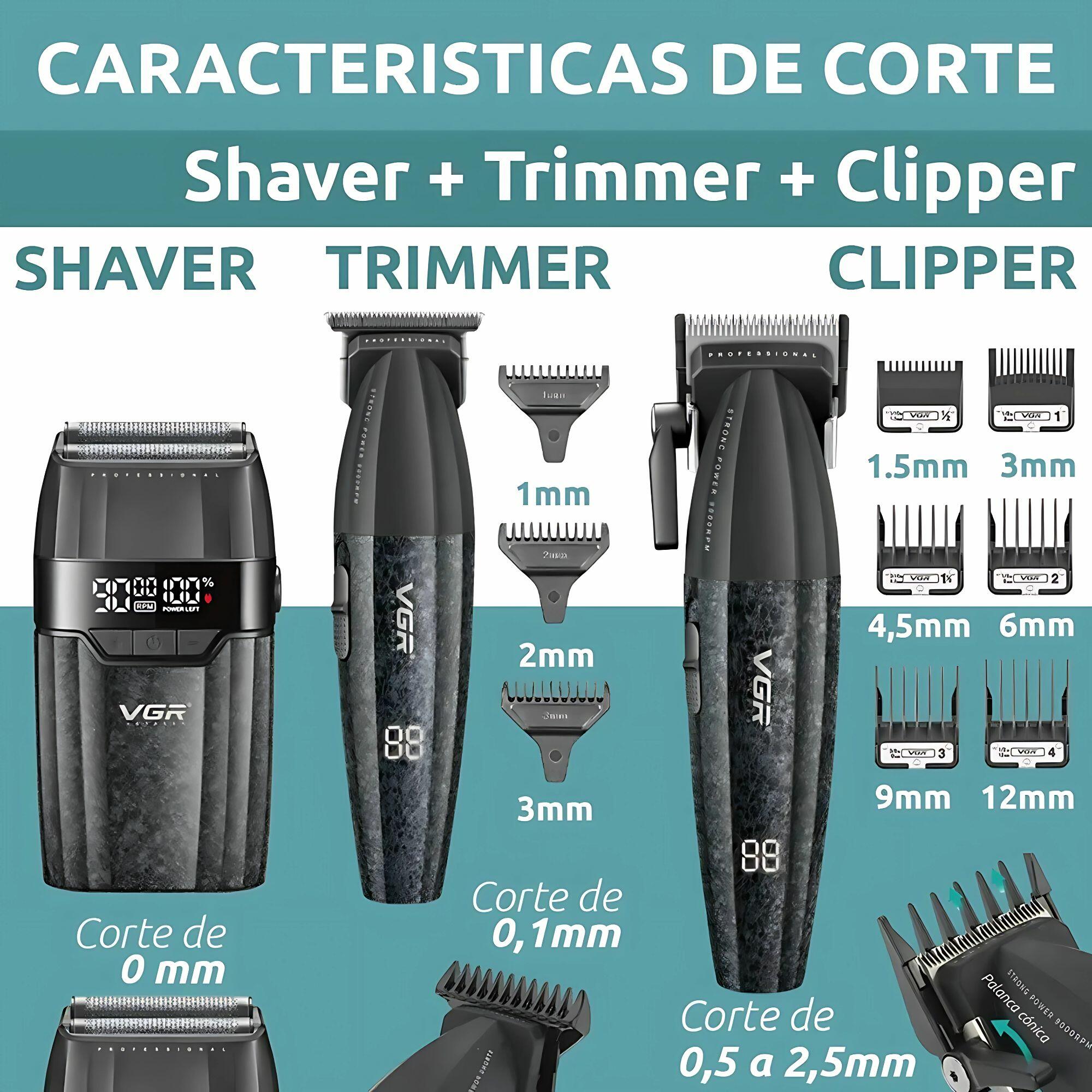 Kit Maquinas Vgr V-640 S Corte + Acabamento + Shaver Em Promoção - a ...