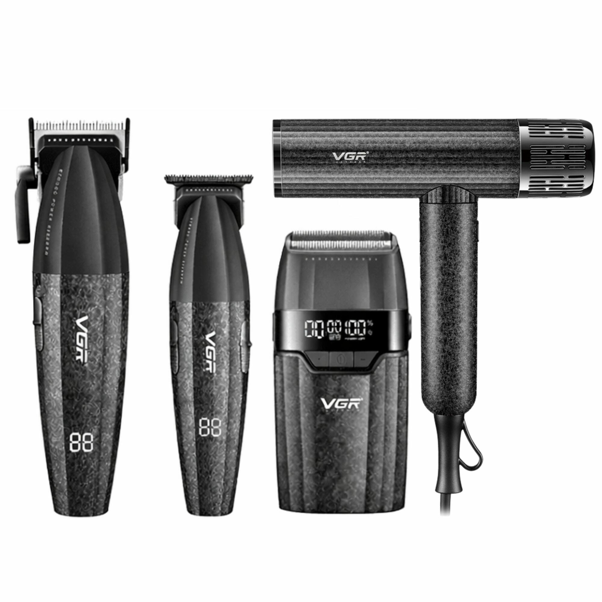 Kit Maquinas Vgr V-640 Corte + Acabamento + Shaver + Secador Em ...