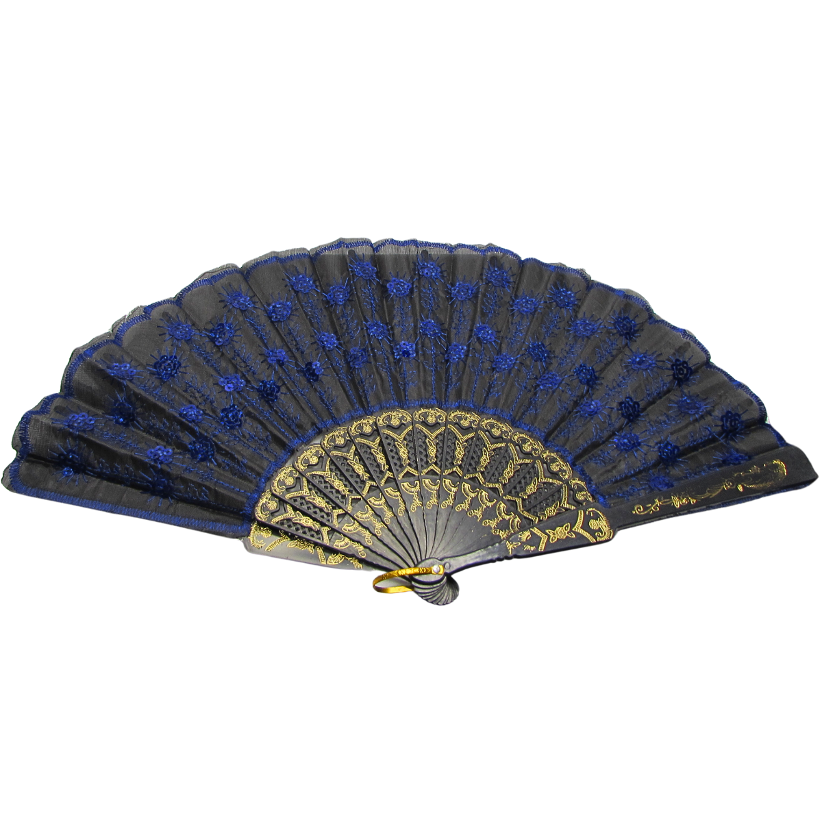 Comprar LEQUE DE POMBA GIRA E CIGANA PRETO COM BORDADO AZUL UNIDADE - R ...